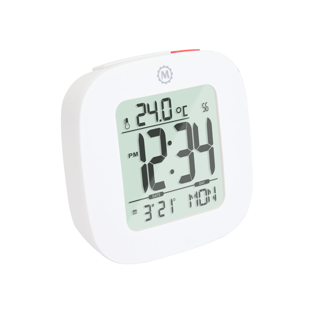 Clock, LCD, Alarm, Mini, White (25/50) – Marathon Watch