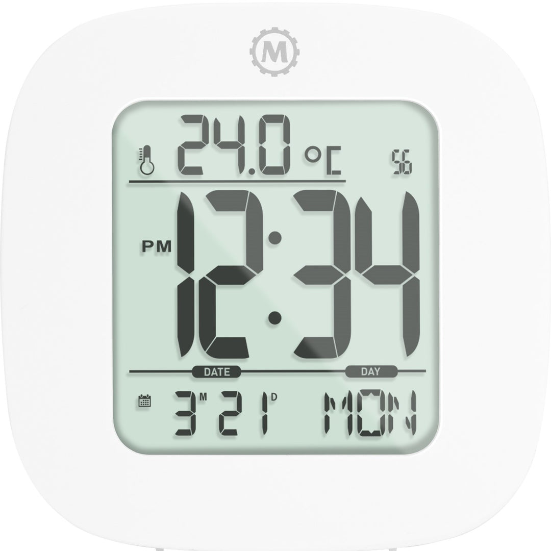 Clock, LCD, Alarm, Mini, White (25/50) – Marathon Watch