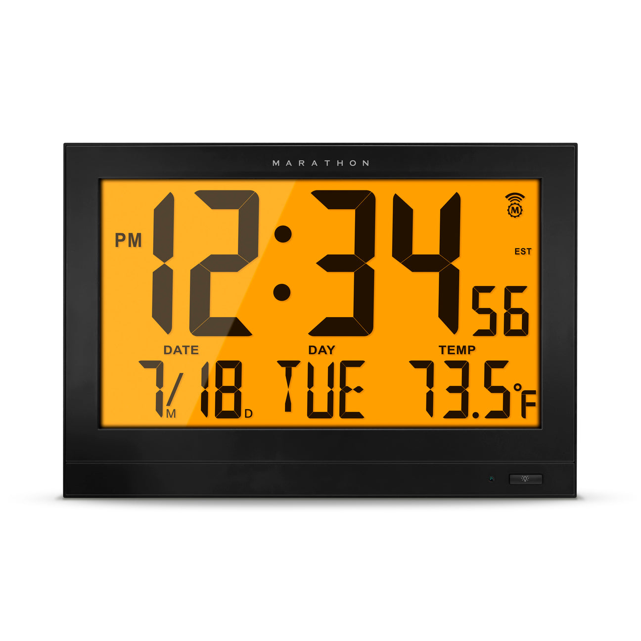 Jumbo Self-Setting Wall Clock with Auto Backlight and Power Adapter ...