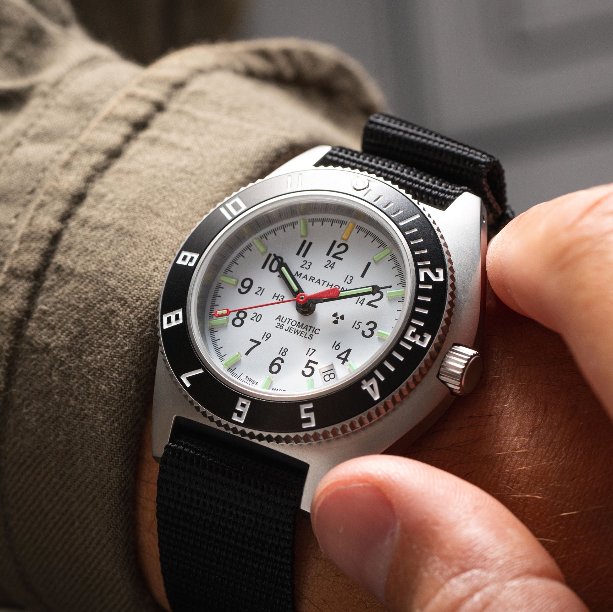 41mm Arctic Steel Navigator w/Date (SSNAV-D) Automatic on Ballistic ...