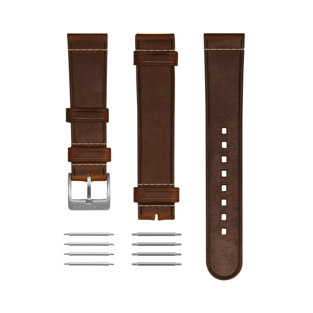 3-Piece Leather Strap Kit, Parkerized, 20mm – Marathon Watch