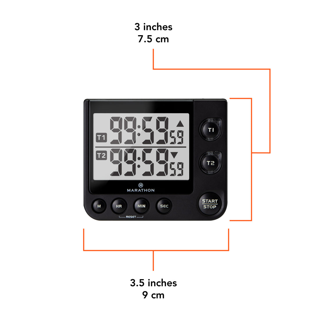 Marathon's Dual Timer with Large Display, Magnetic Back and Stand ...