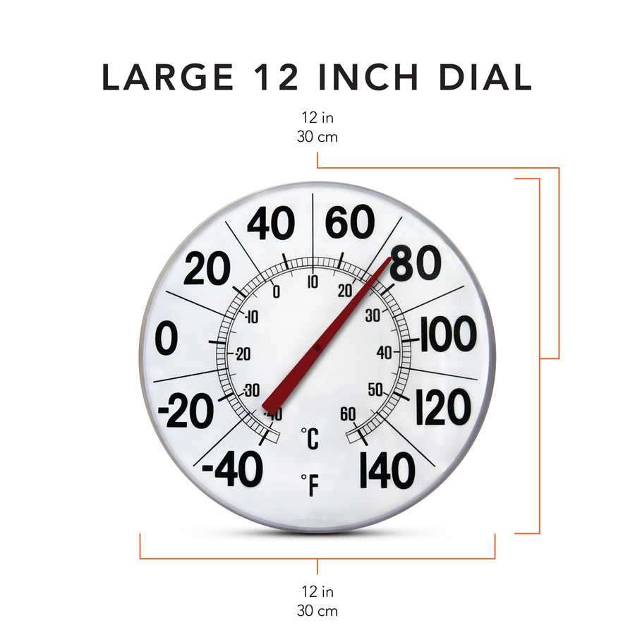 12 Inch Indoor/Outdoor Dial Thermometer – Marathon Watch