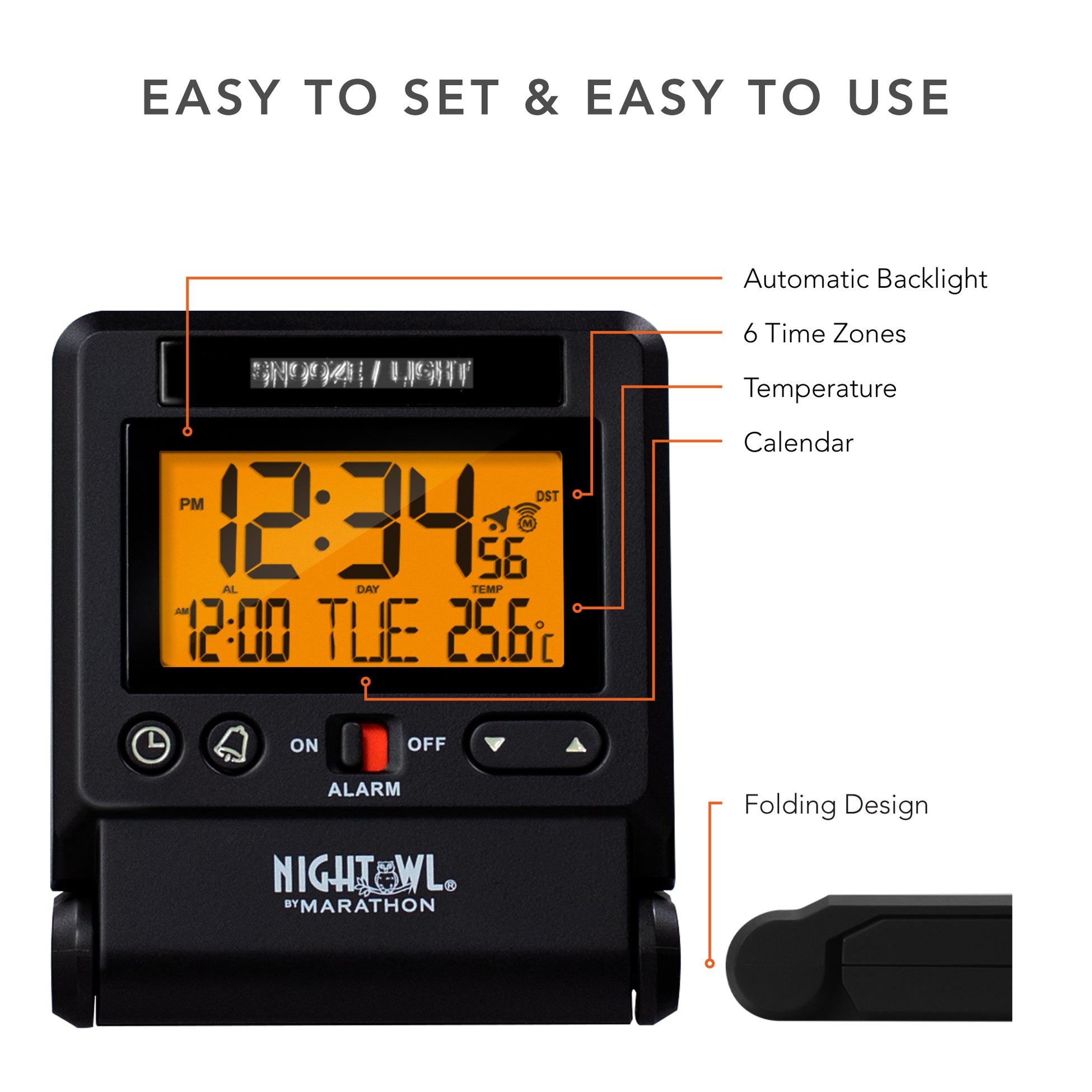 Self-Setting Travel Alarm Clock – Marathon Watch