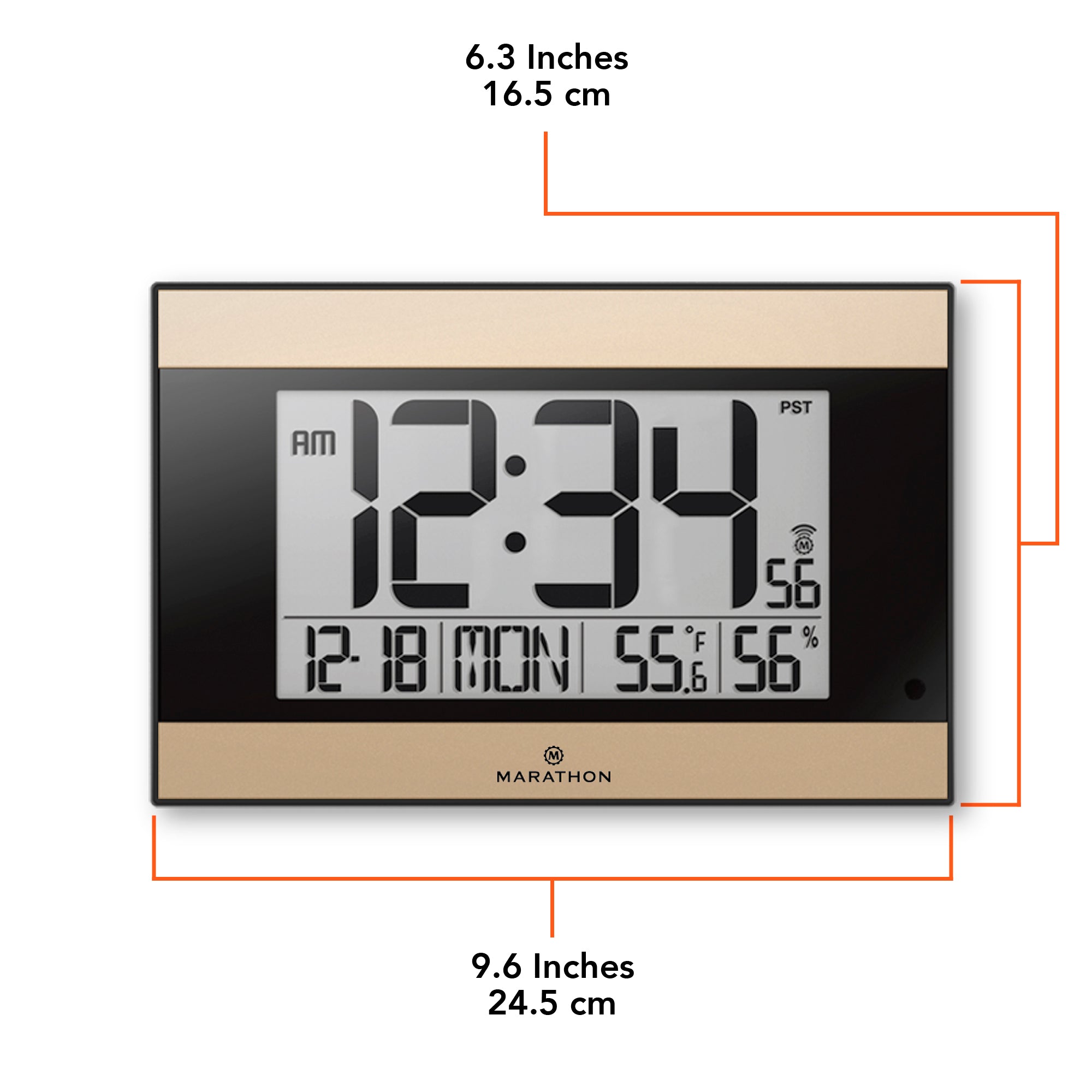 Atomic Digital Wall Clock with Auto Backlight – Marathon Watch