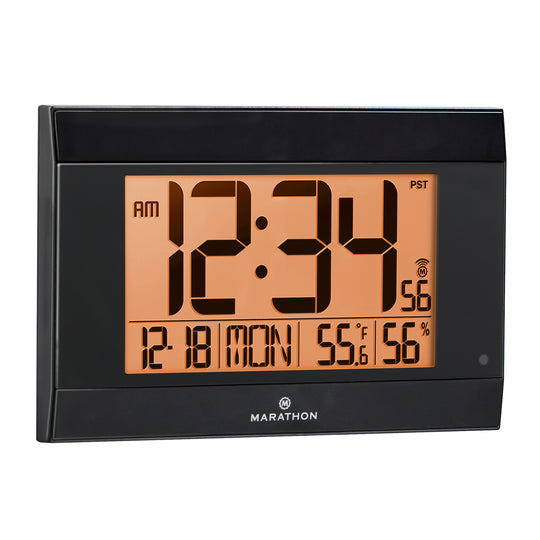 Self-Setting Digital Wall Clock with Auto Backlight – Marathon Watch