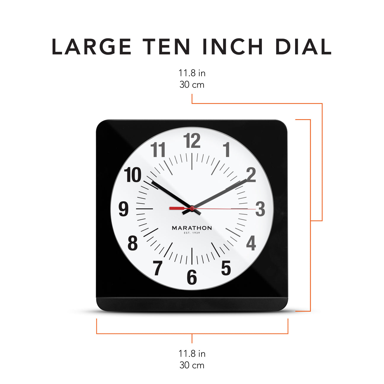 Studio Edition Jumbo 12 Inch Analog Wall Clock with Auto Backlight - B ...