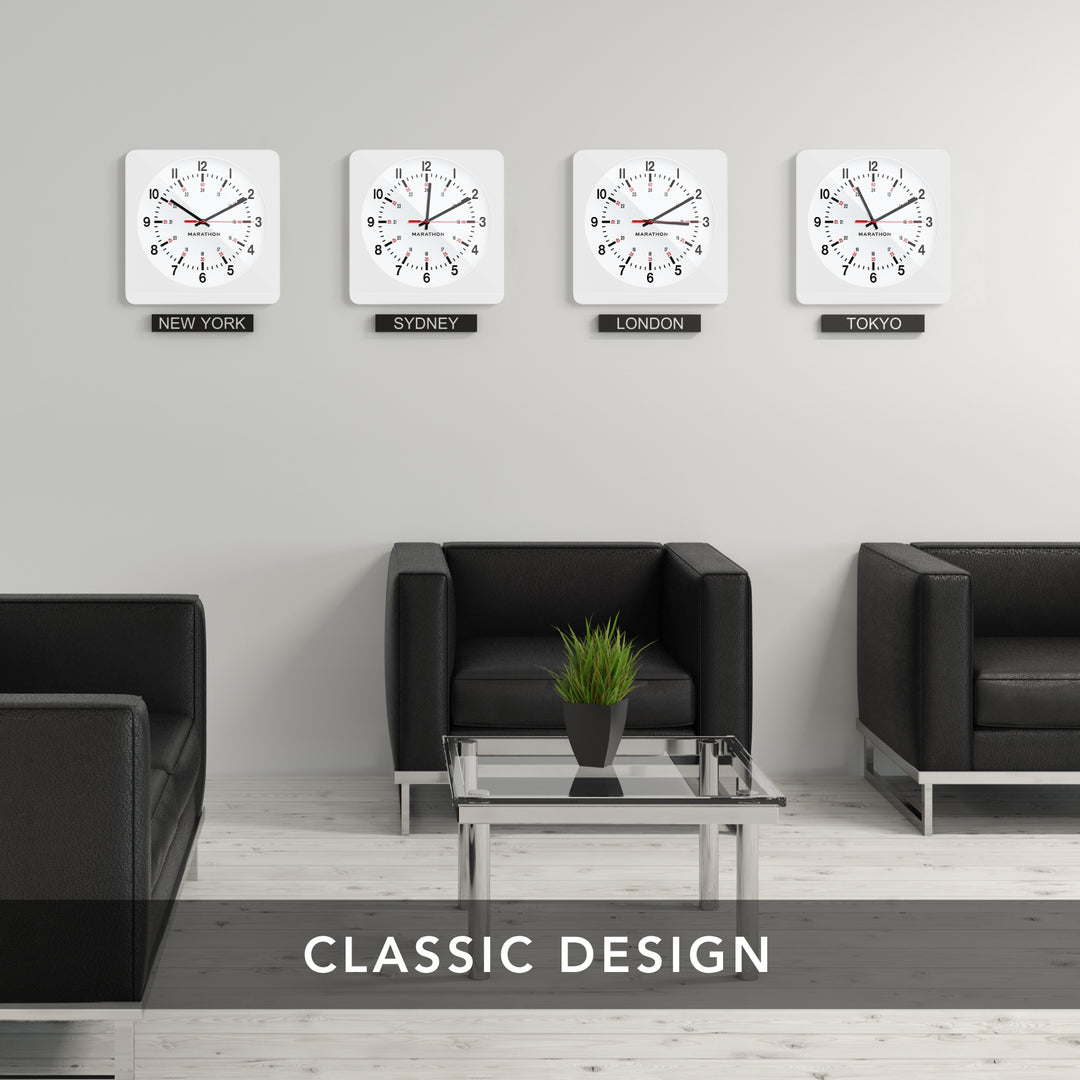 Jumbo 12 Inch Analog Wall Clock with Auto Backlight - White Case/White ...