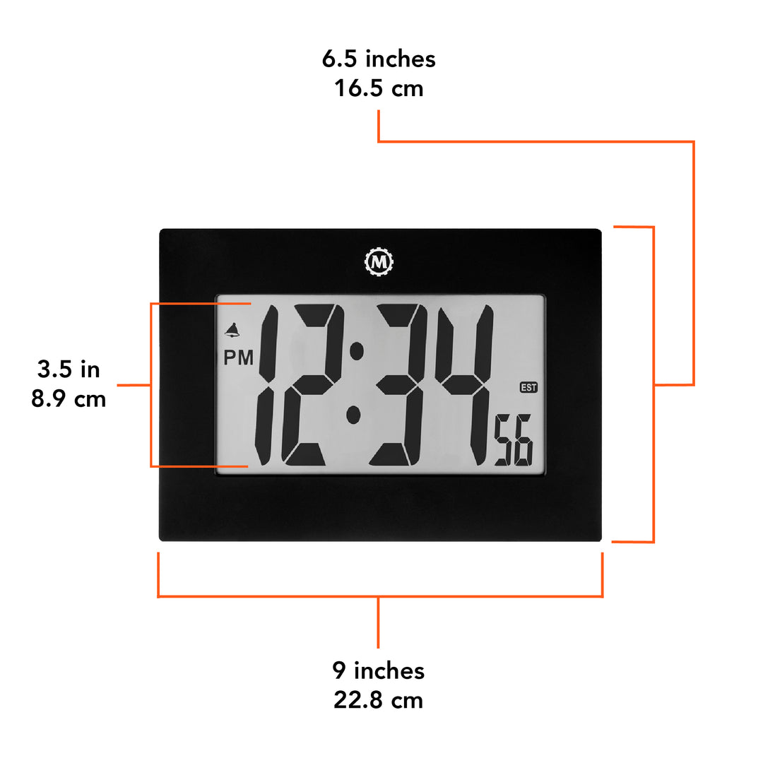 Large Frame Digital Wall Clock - Black – Marathon Watch