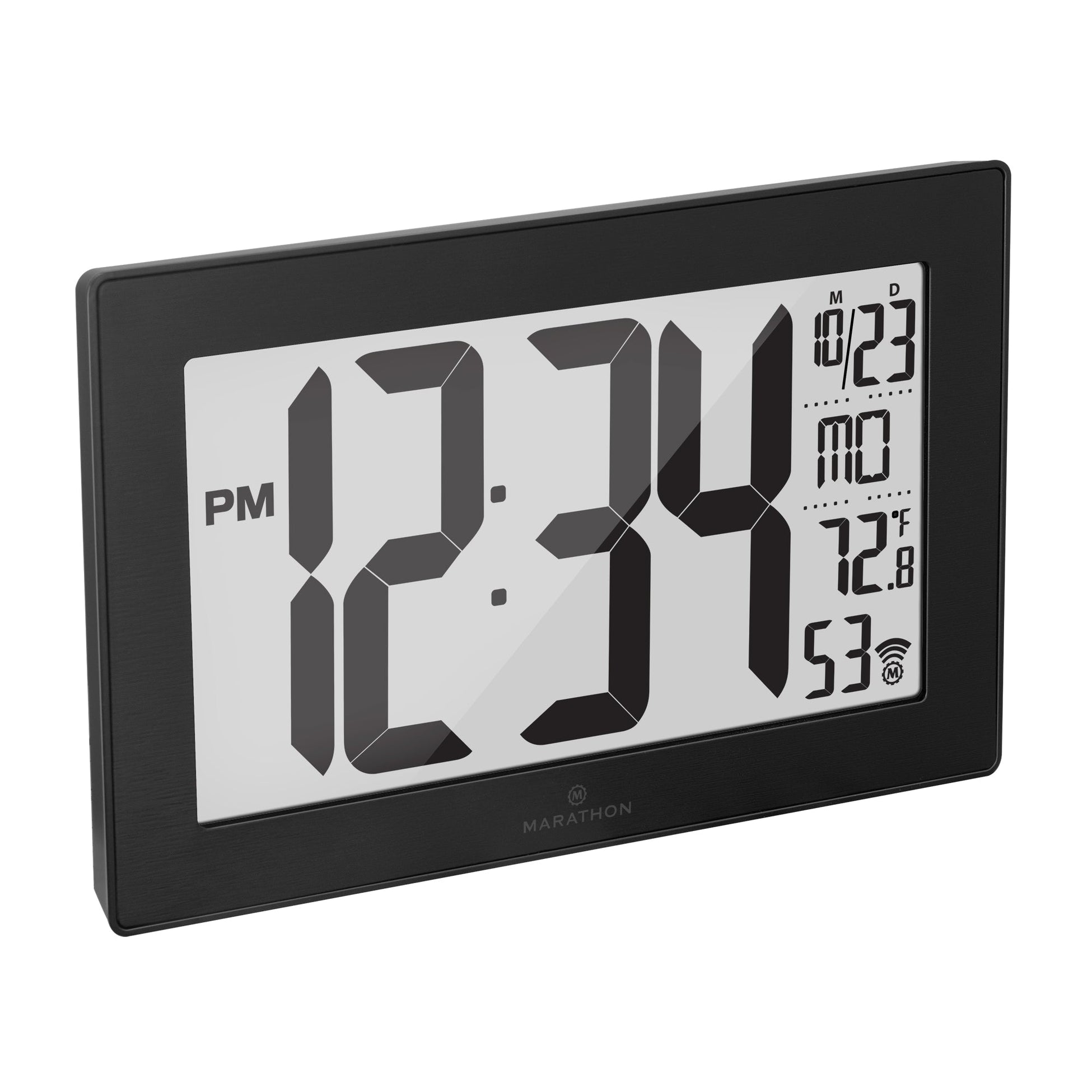 Self-Setting, Self-Adjusting, Wall Clock w/ Stand & 8 Time Zones - Bla ...