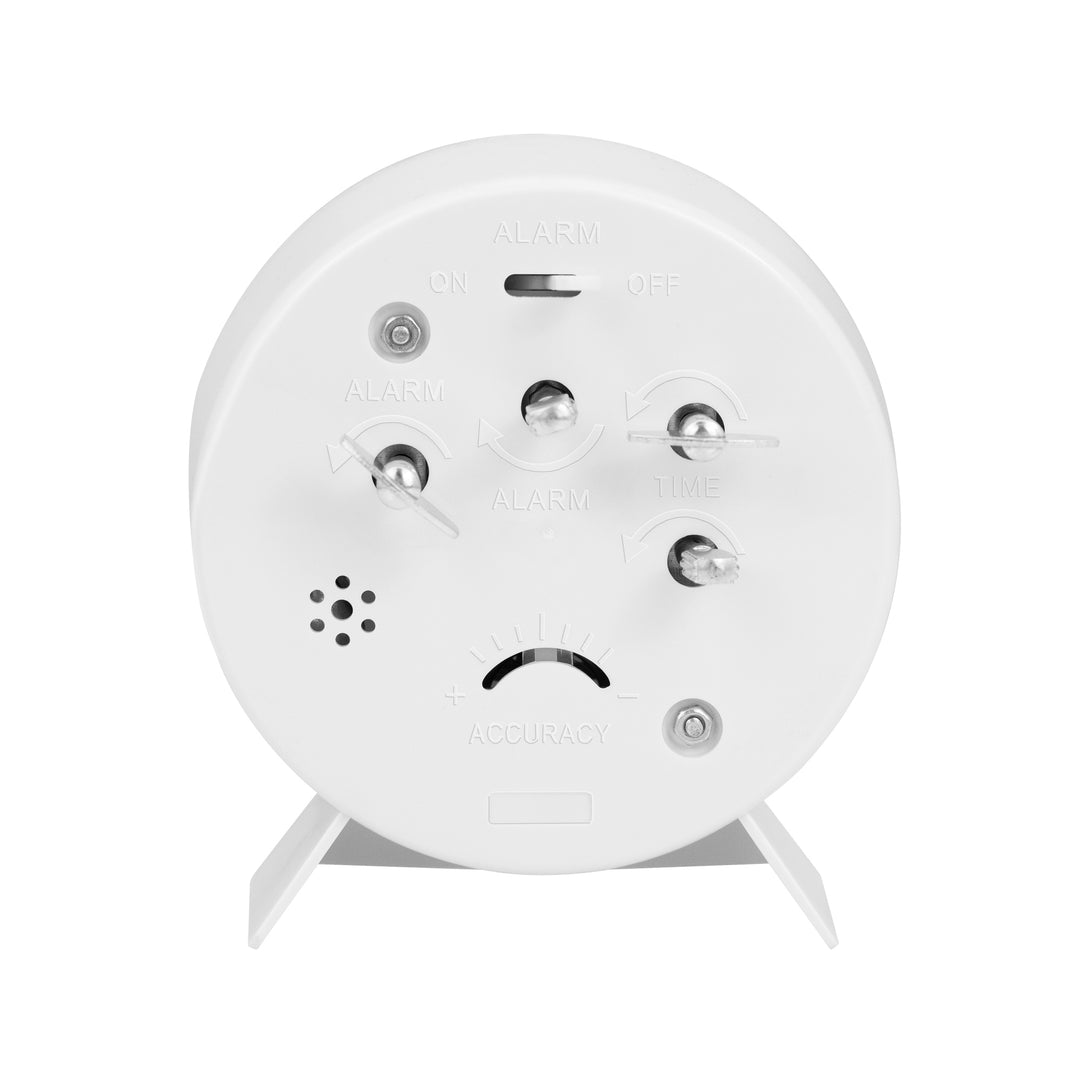 Alarm Clock with Mechanical Wind Up - White – Marathon Watch