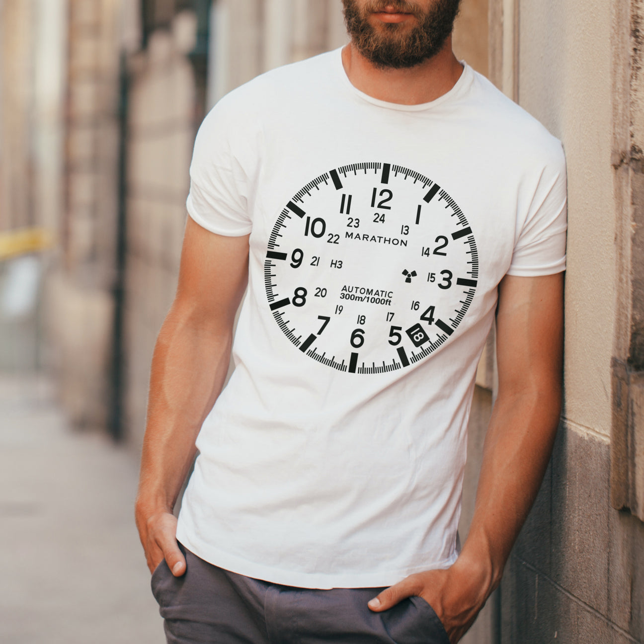 Slim Fit Classic White Marathon Watch GSAR T-Shirt