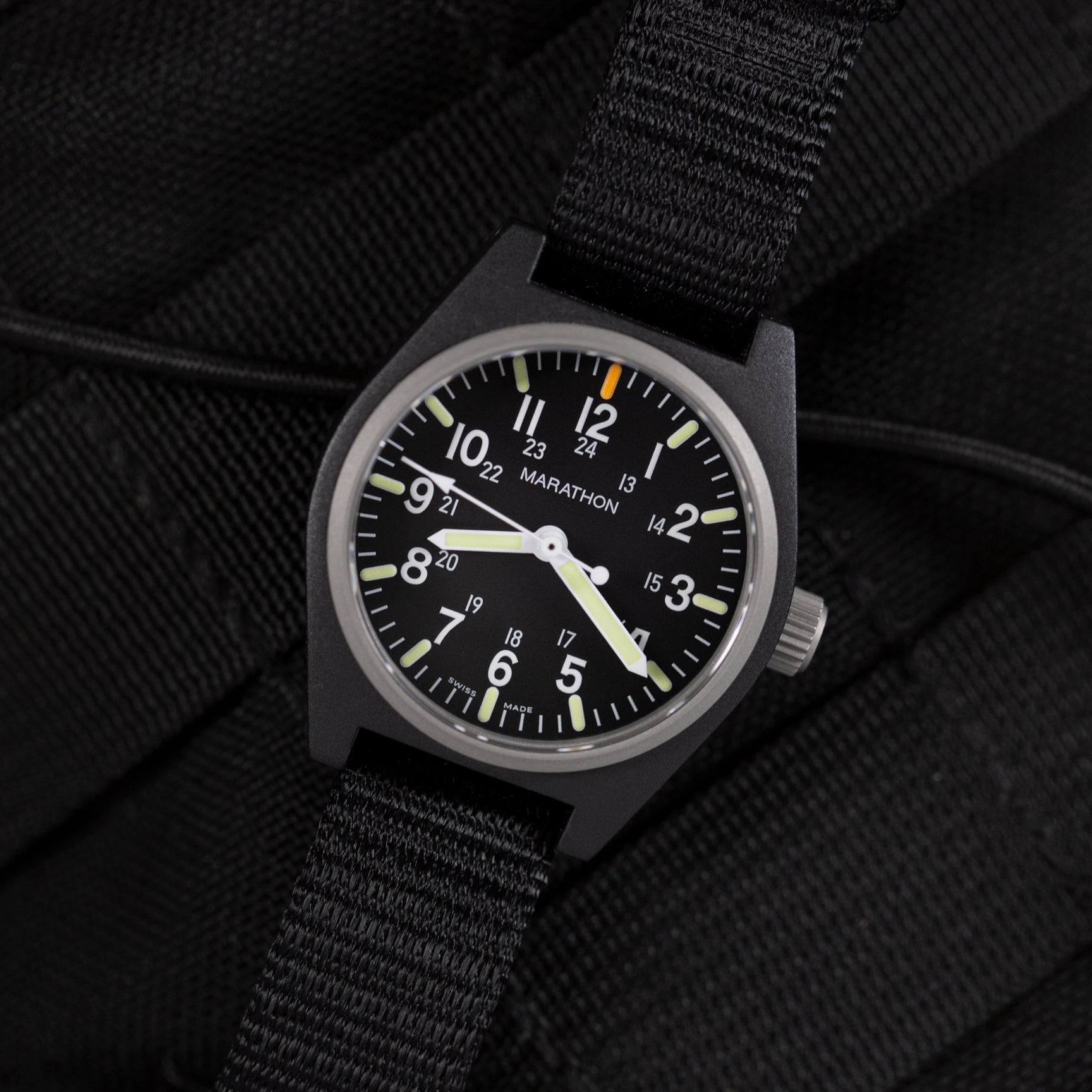 34mm Black General Purpose Quartz with MaraGlo (GPQ) – Marathon Watch