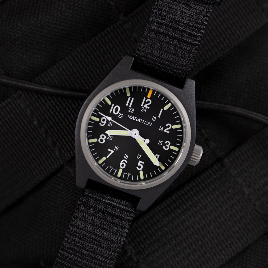 34mm Black General Purpose Quartz with MaraGlo (GPQ) – Marathon Watch