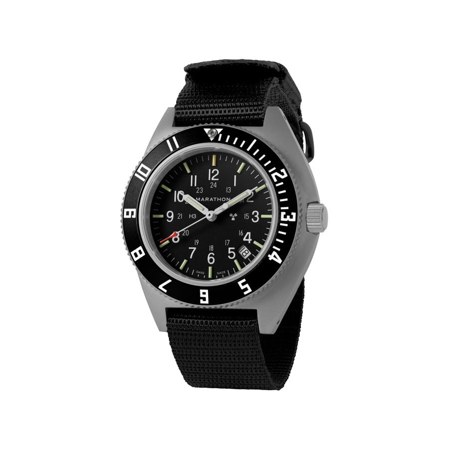 41mm Steel Navigator w/ Date (SSNAV-D) on Ballistic Nylon – Marathon Watch