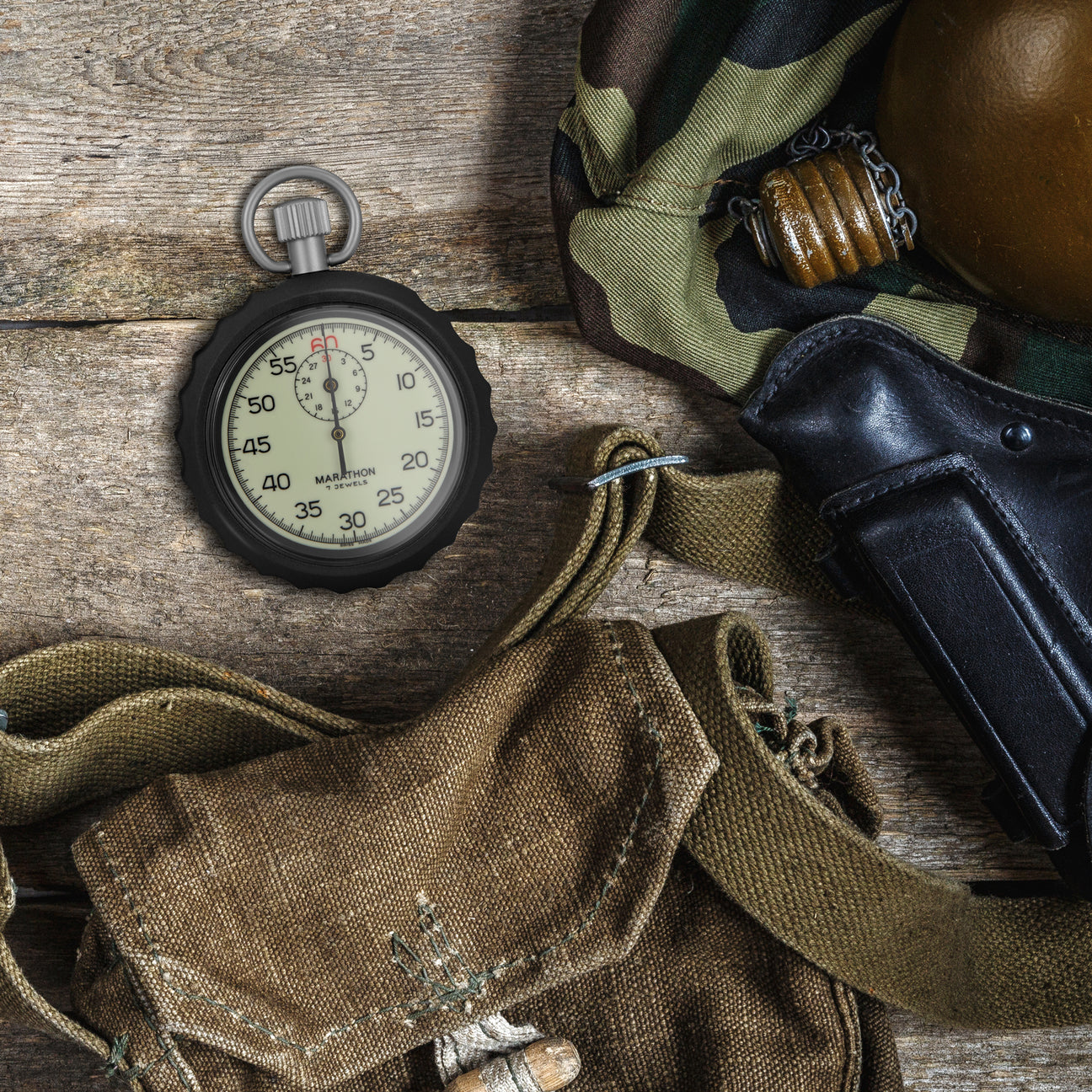 Mechanical Stopwatch: Single Action Glow in the Dark, (1/5 sec) 30 min ...