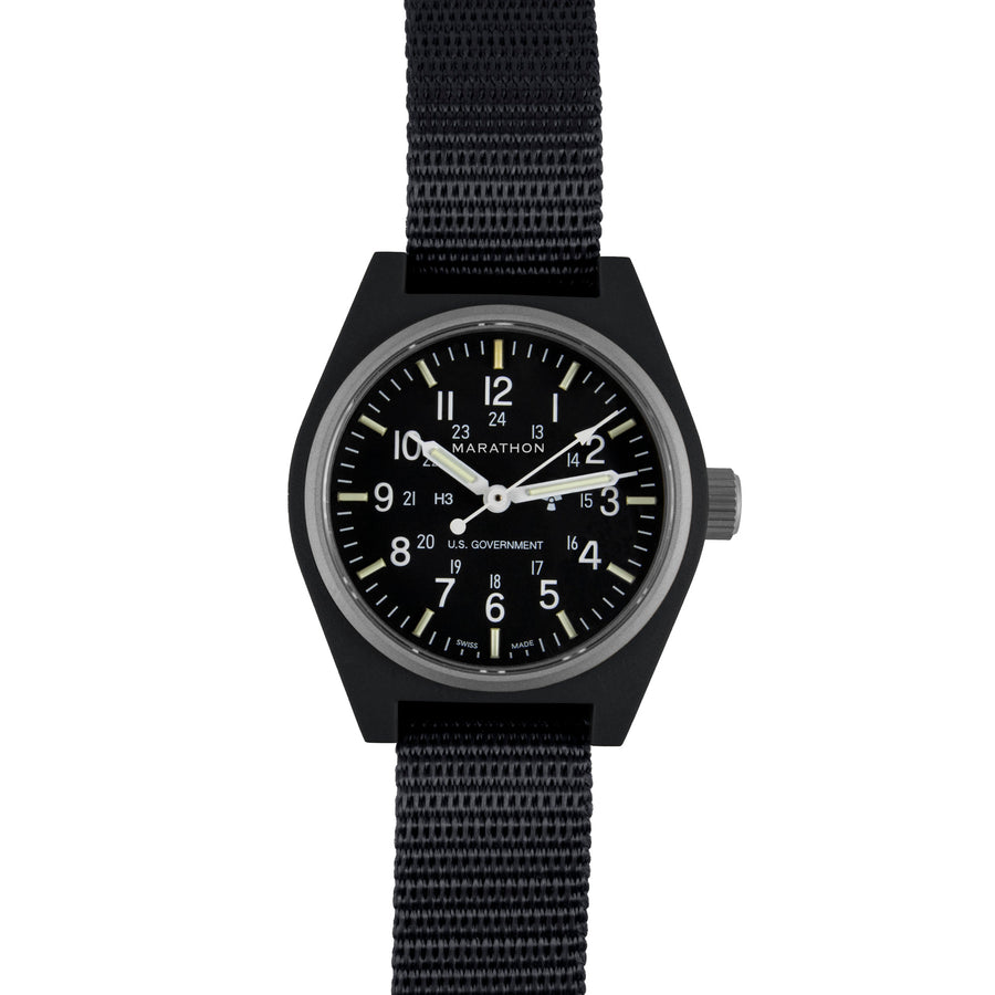 34mm Black General Purpose Quartz (GPQ) – Marathon Watch