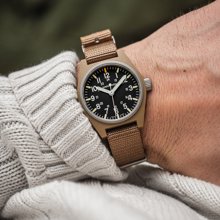 34mm Desert Tan General Purpose Quartz with MaraGlo (GPQ) – Marathon Watch