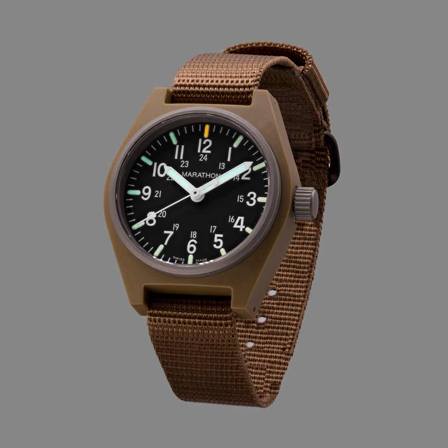 34mm Desert Tan General Purpose Quartz with MaraGlo (GPQ) – Marathon Watch